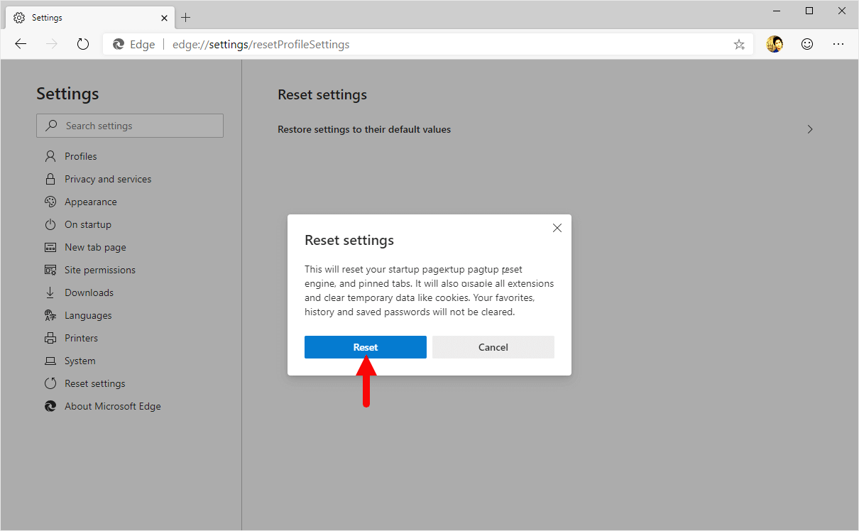 How To Reset Microsoft Edge Browser